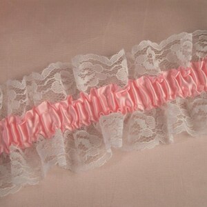 Elastic Ruffled Lace, White Lace With Pink Ribbon, Apparel, Lingerie ...