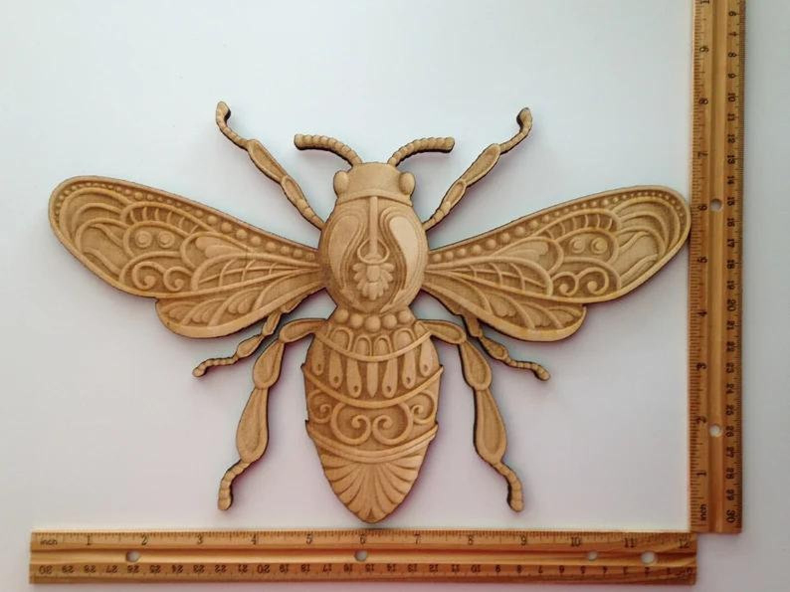 Large Wooden Bee, Laser Cut and Engraved Wood Shapes, Wood Cutouts ...