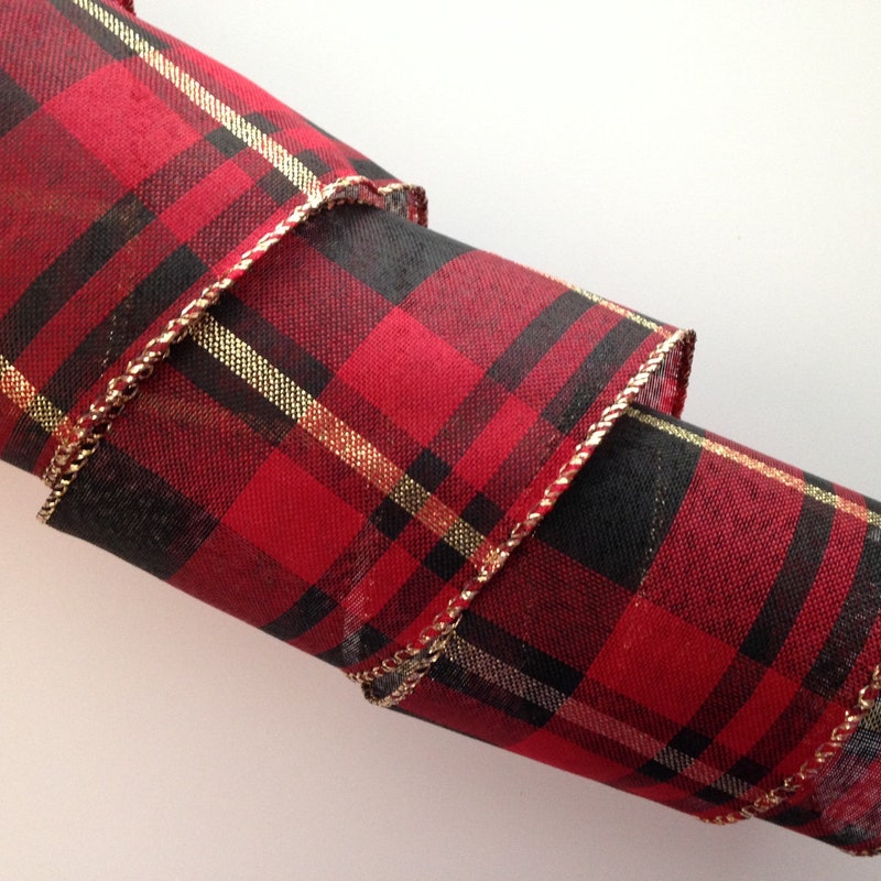 Red Plaid Ribbon - Etsy