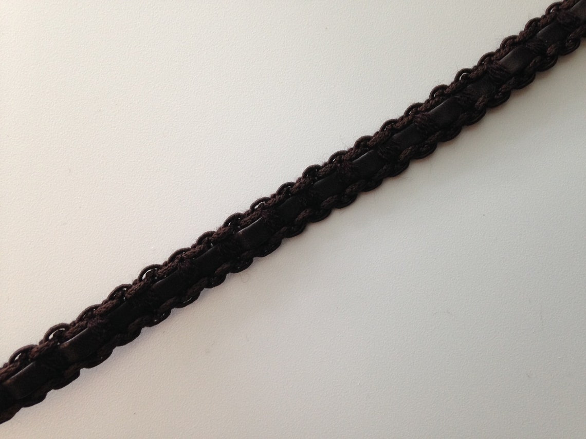Faux Leather Braid Trim Black Brown 1/2 in Widehome Decor - Etsy