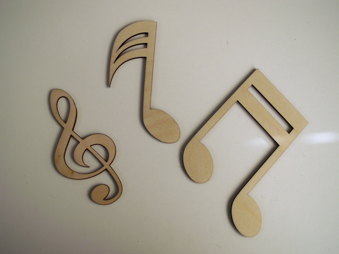 Music Notes, 12 Pieces, Ready to Paint Wood Shapes, Wood Christmas ...