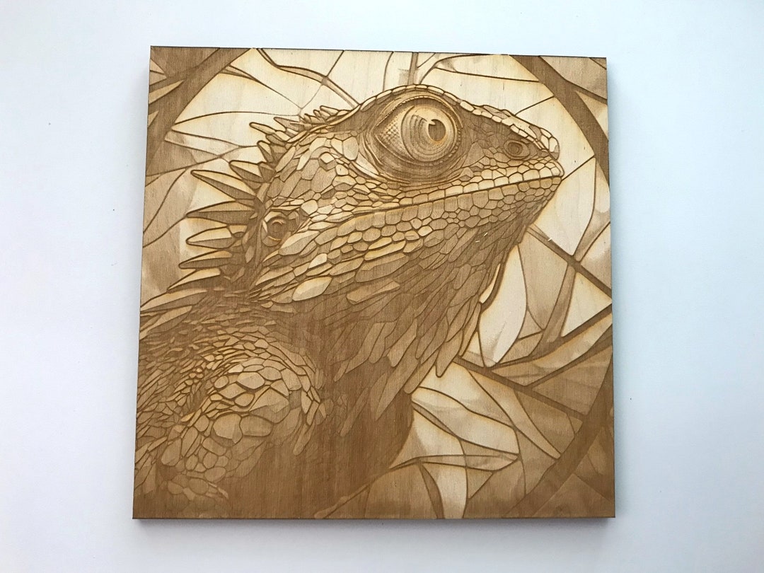 Iguana Wood Plaque, Laser Cut and Engraved Wood, Home Decor, Wall Art ...