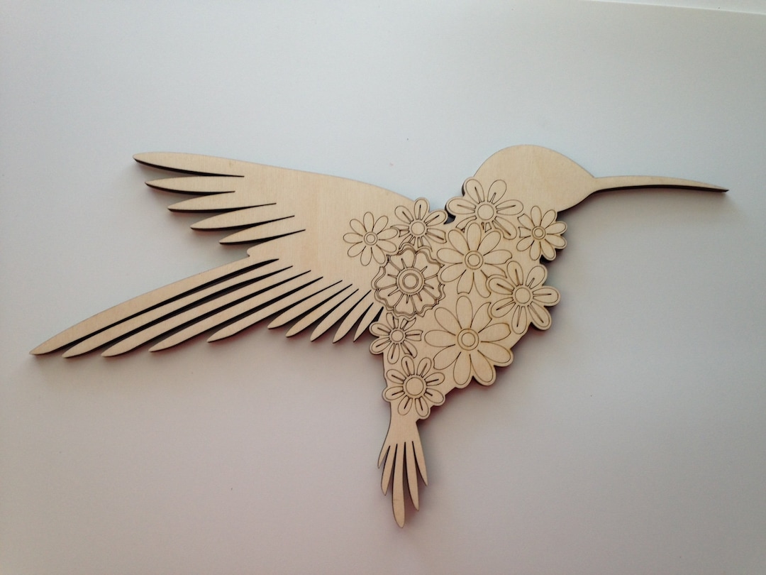 Wooden Hummingbird, Laser Cut &and Engraved Wood, Custom Wood Cutouts ...