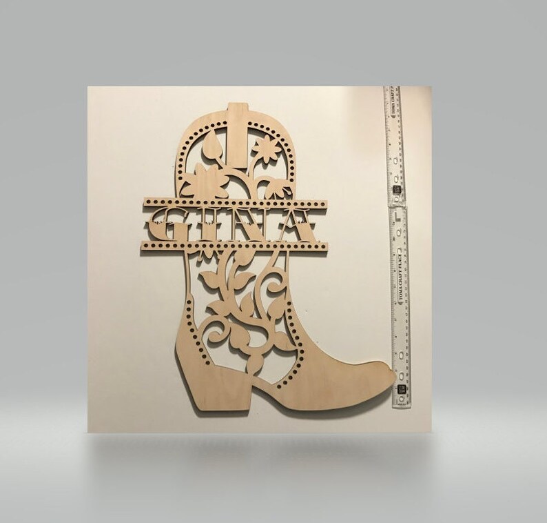 Personalized Country Western Cowboy Boot Laser Cut & Engraved - Etsy