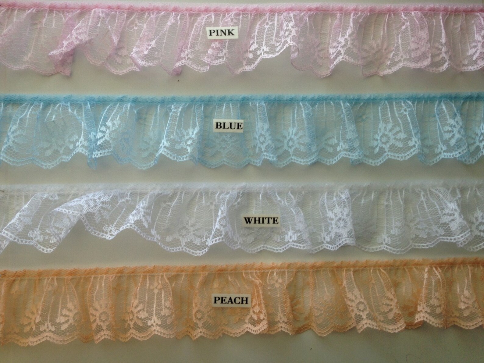 Ruffled Lace Trim, 2" Wide, Lace Trim for Apparel, Bridal Accessories ...
