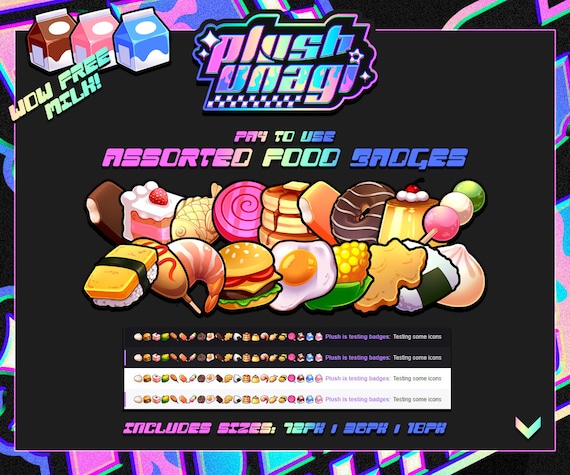 Assorted Food Badges Twitch Sub/bit Badges P2U - Etsy