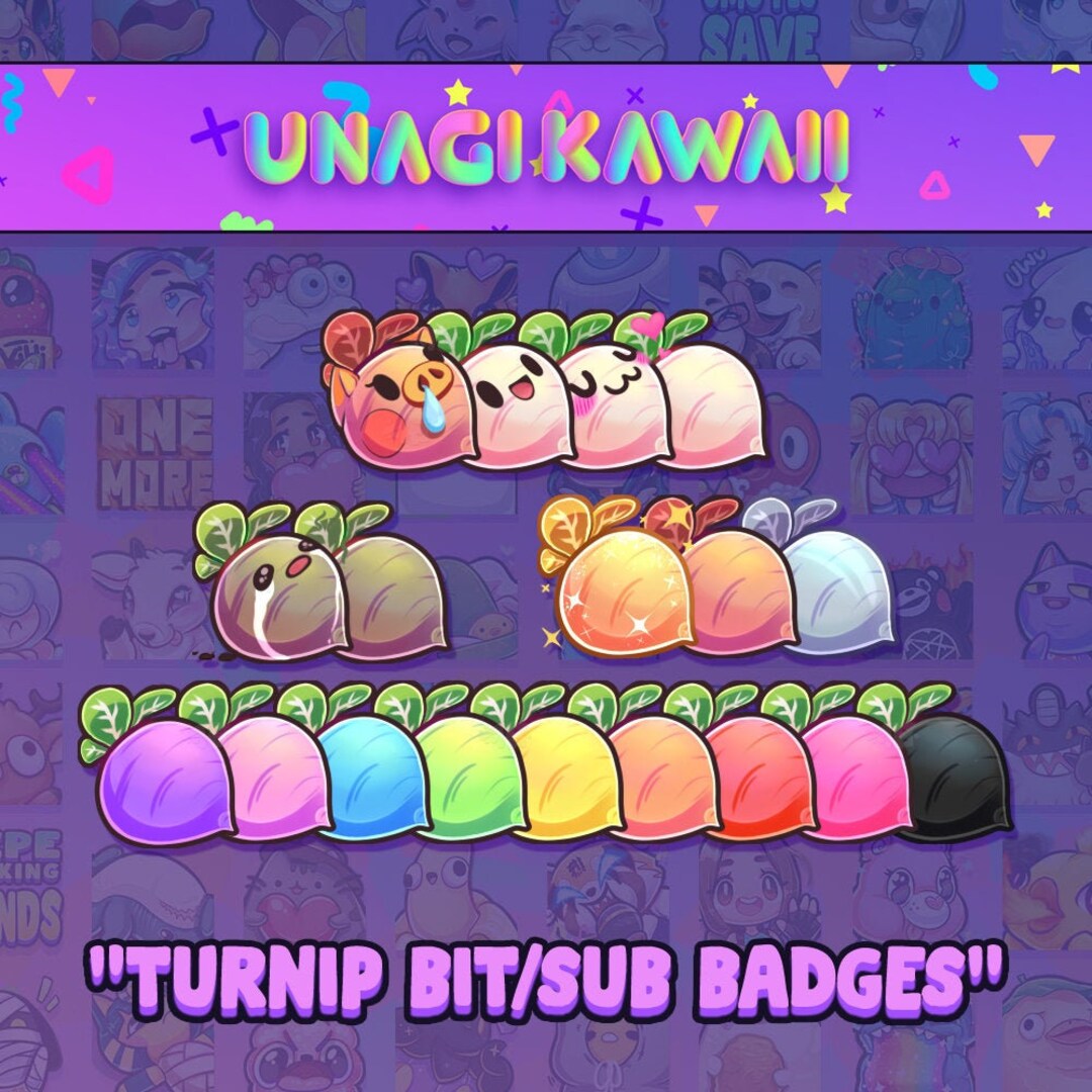Turnips Badges FULL SET Twitch Sub/bit Badges, P2U - Etsy