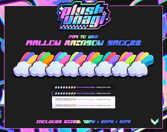 Mallow Rainbow Badges Twitch Sub/bit Badges P2U - Etsy