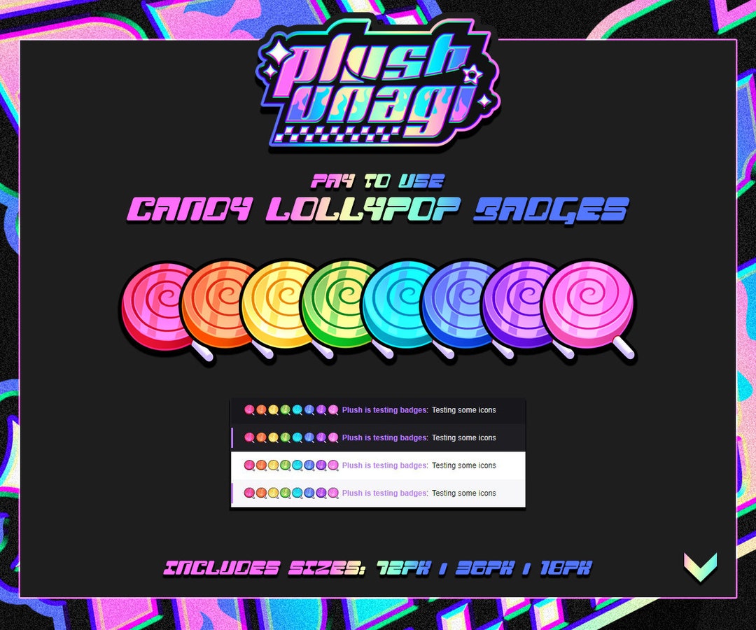 Candy Lolly Badges - Twitch Sub/bit Badges, P2U - Etsy