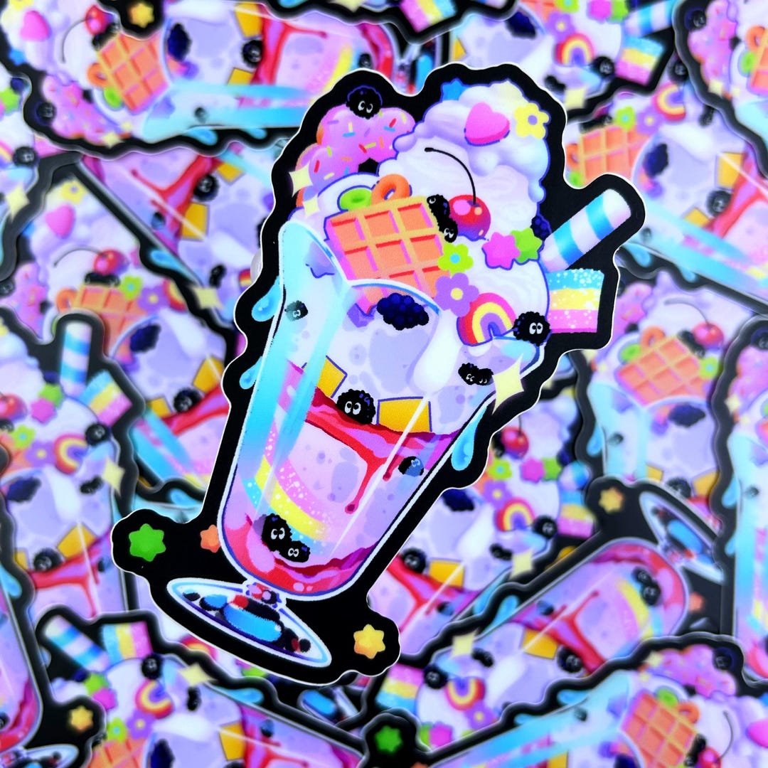 Soot Rainbow Shake - Waterproof Matte Vinyl Sticker Cute Illustration ...