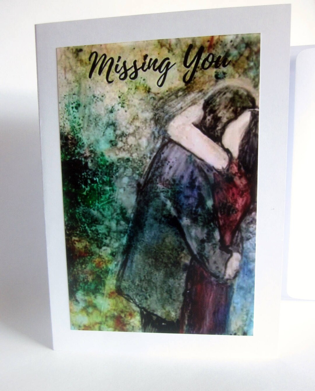 Love Card, Missing You Card, Couple Embracing, Contemporary Greeting ...