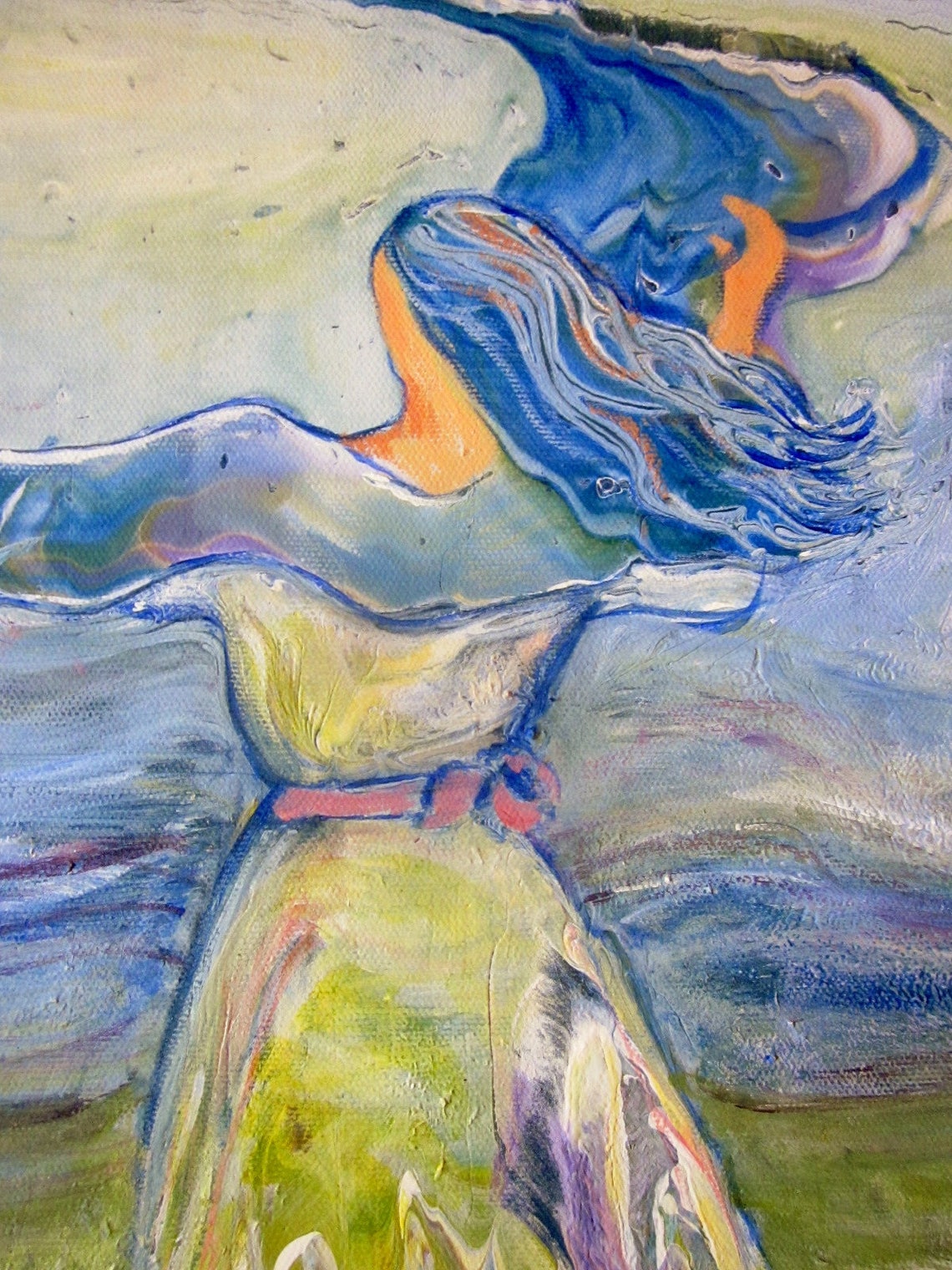 Prophetic Acrylic Painting River Painting Woman and River - Etsy