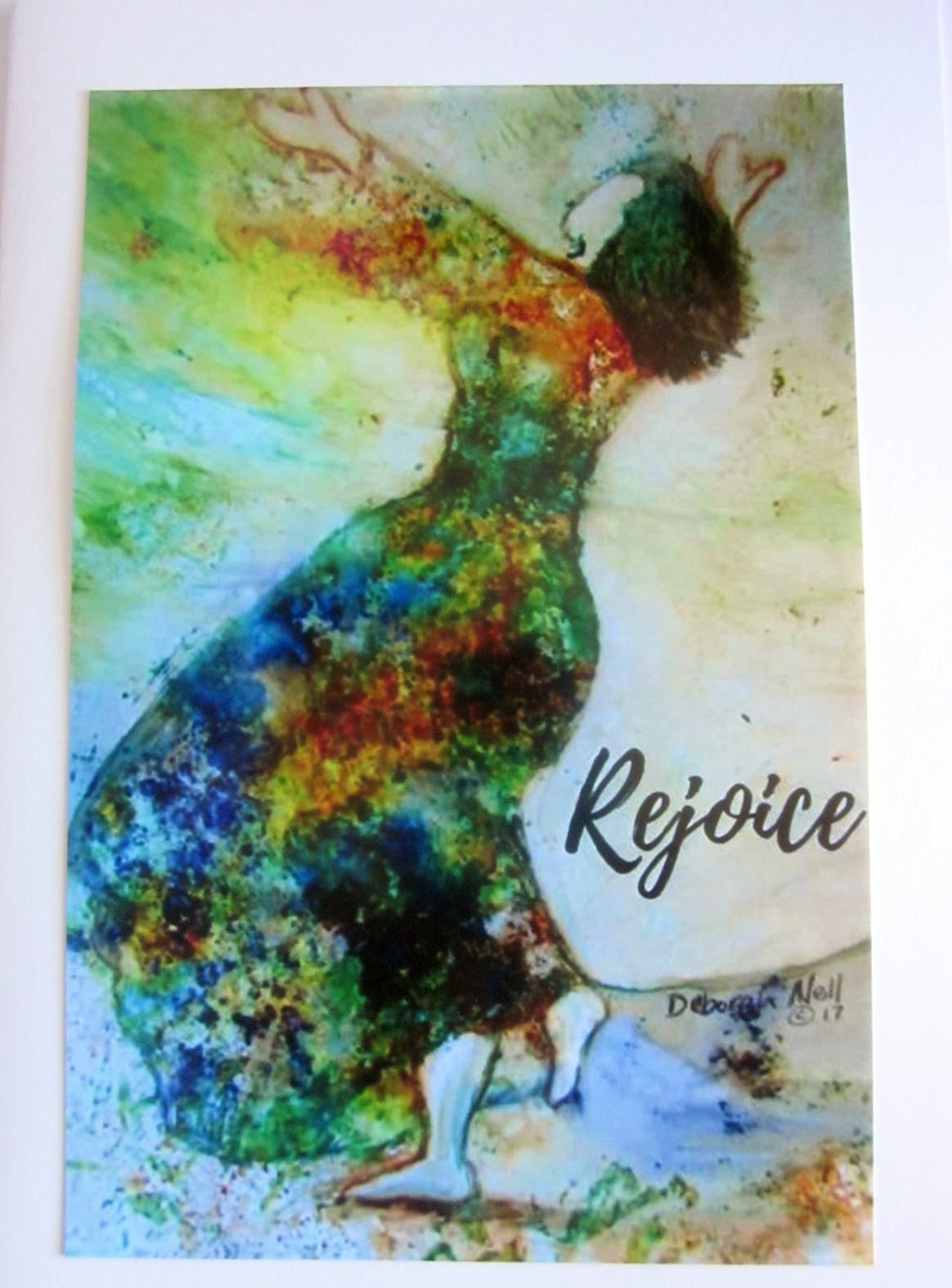 Woman Dancing Card, Rejoice Card, Inspirational Quote Card, Encouraging ...