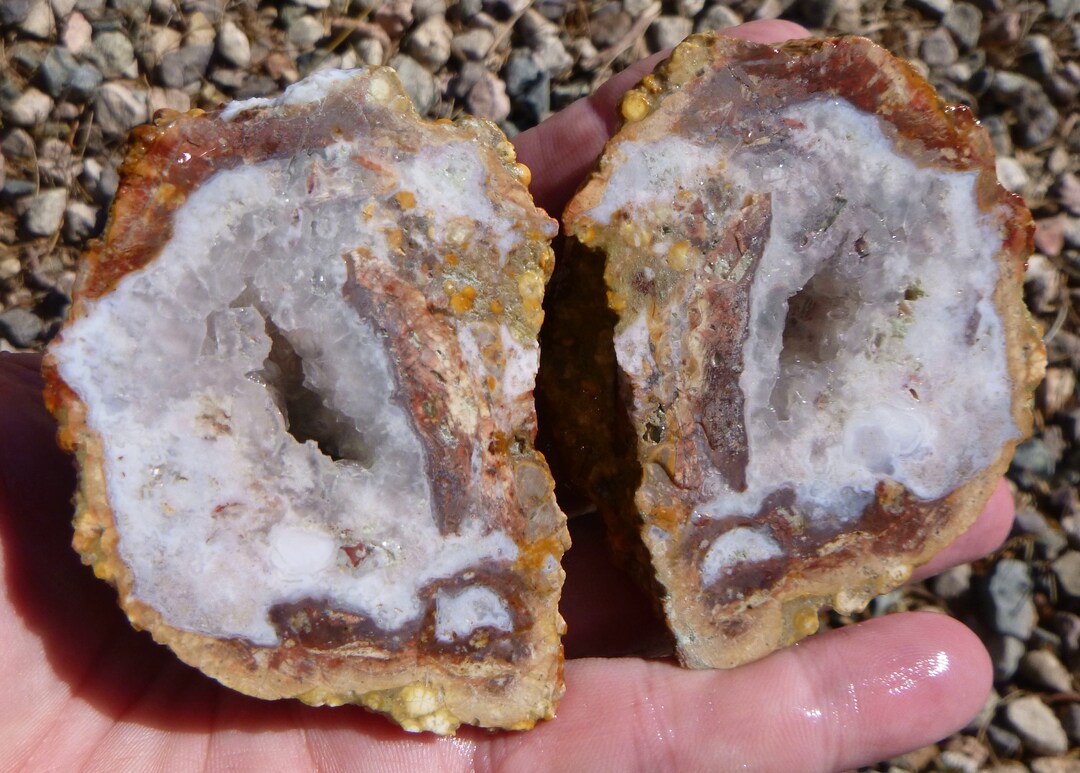 Rock Candy Agate Geode/nodule Pair 70X50X70 - Etsy