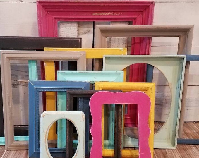 Bohemian GALLERY WALL Frame Set | Colorful Round Picture Frame Collage ...