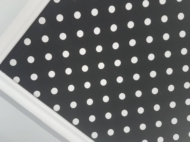 Modern Framed Black and White Polka Dot Bulletin Board | Etsy