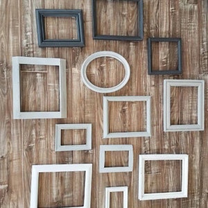 Chic Black and White Gallery Picture Frame Set, Assorted Stylish Photo ...