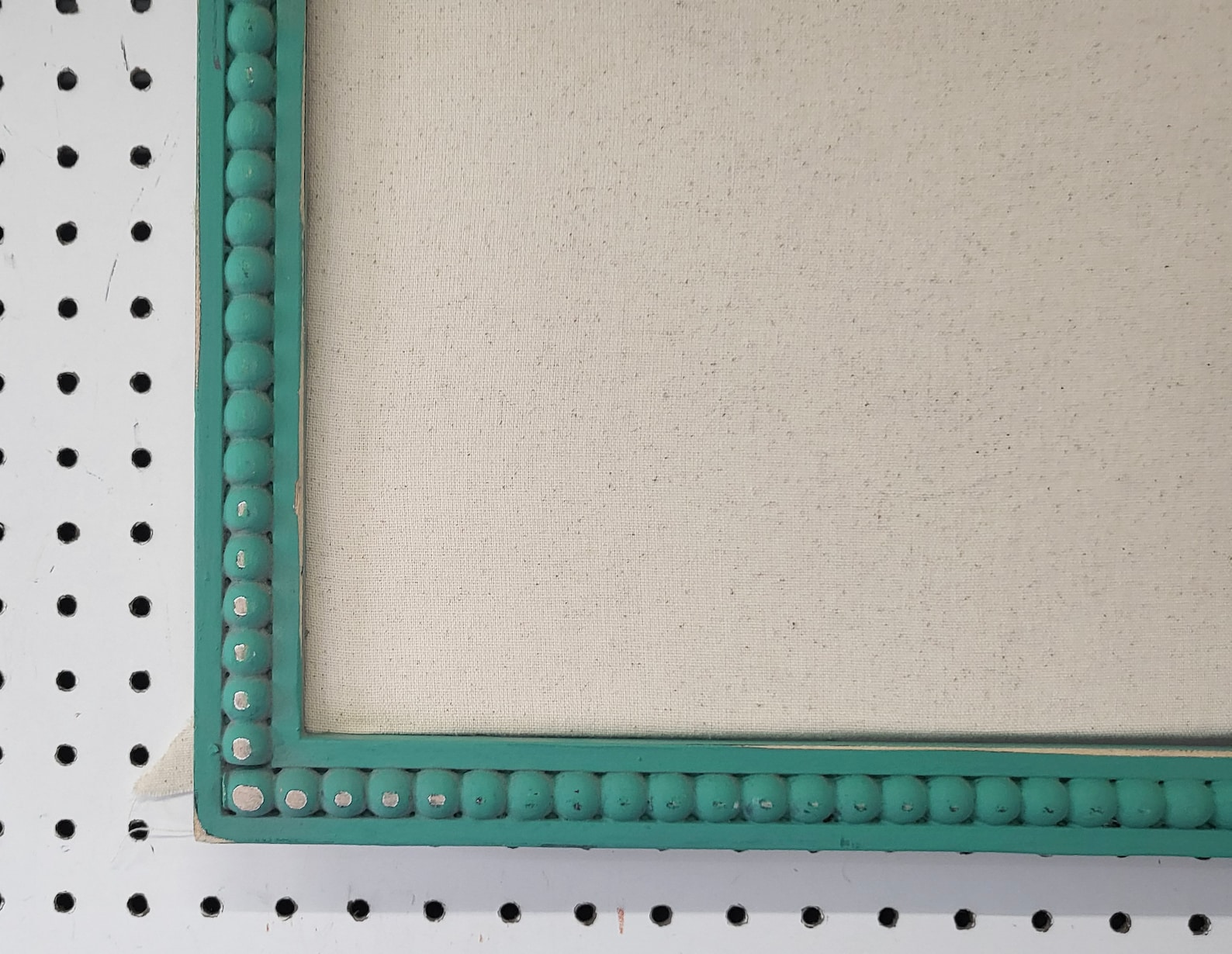 Natural Wood Bead Framed Pin Display Board, Decorative Detailed Fabric ...