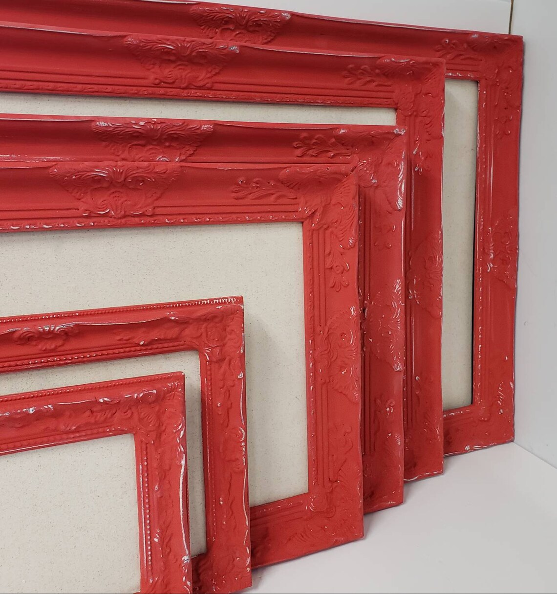 Bright Red Framed Pinboard Ornate Linen Vision Board Kids | Etsy