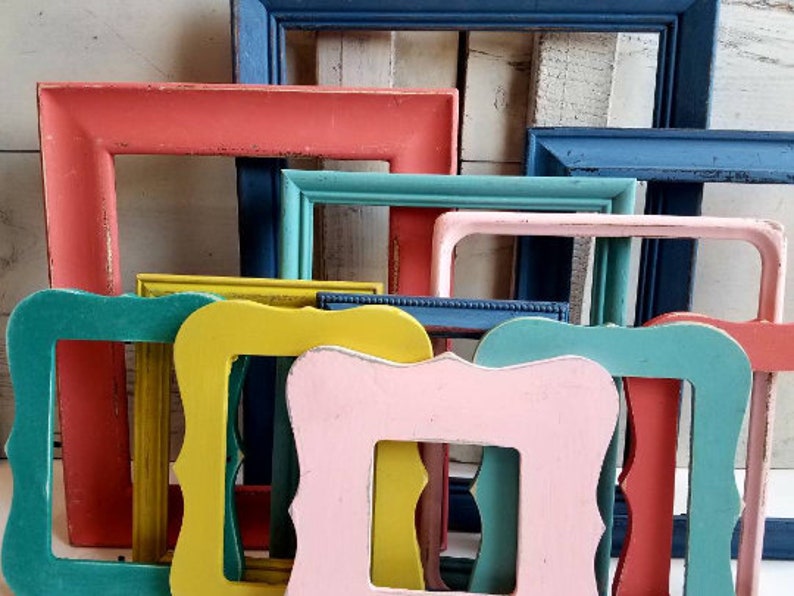 Vibrant Rainbow Picture Frames Assortment, Playful Boho Kids Artwork ...