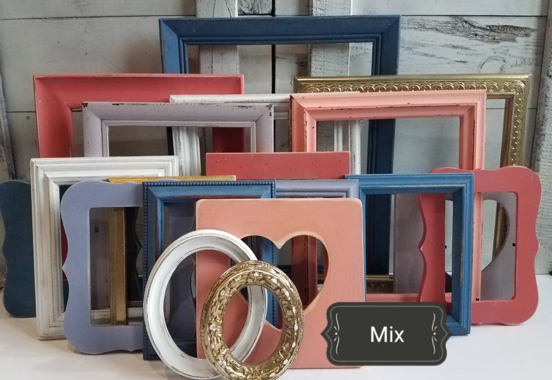 Baby Girl Nursery Photo Frame Set, Colorful Picture Frames, Pink ...