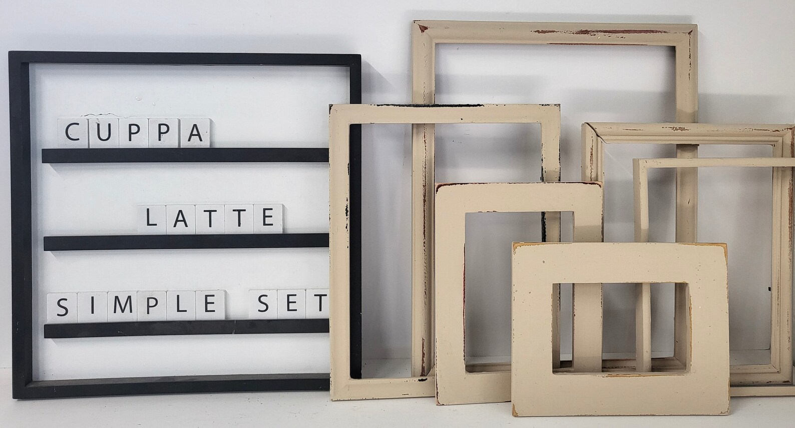 Casual Light Brown Gallery Wall Frame Set for Photos, Welcoming Beige ...