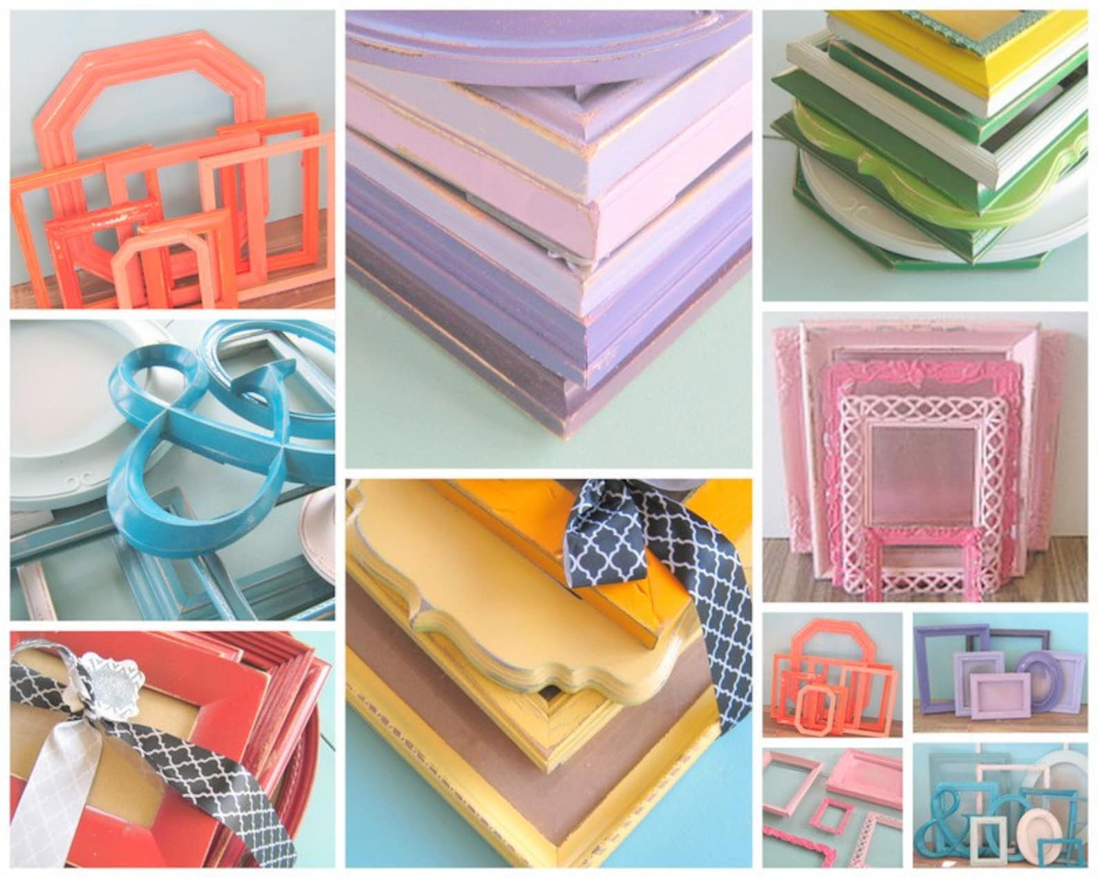 Ombre Picture Frame Set Colorful Gallery Wall Family Photo - Etsy