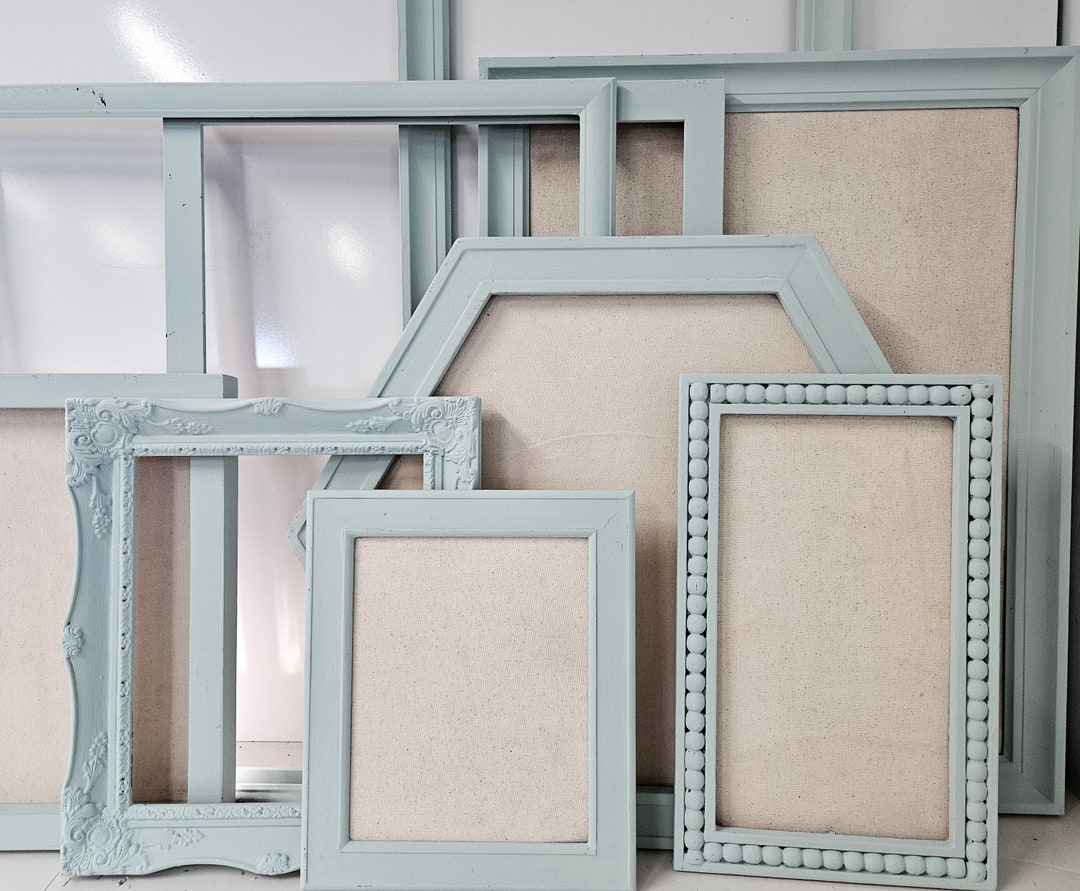 Light Teal Blue Linen Bulletin Board - Coastal Elegance With Frame ...