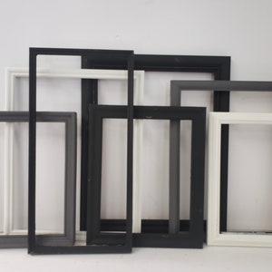 Chic Black and White Gallery Picture Frame Set, Assorted Stylish Photo ...