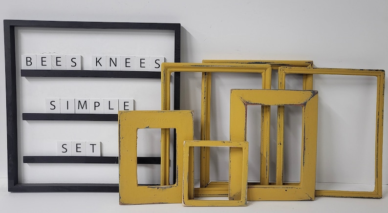 Bright Yellow Modern Kids Artwork Display Picture Frames, Cute Marigold ...