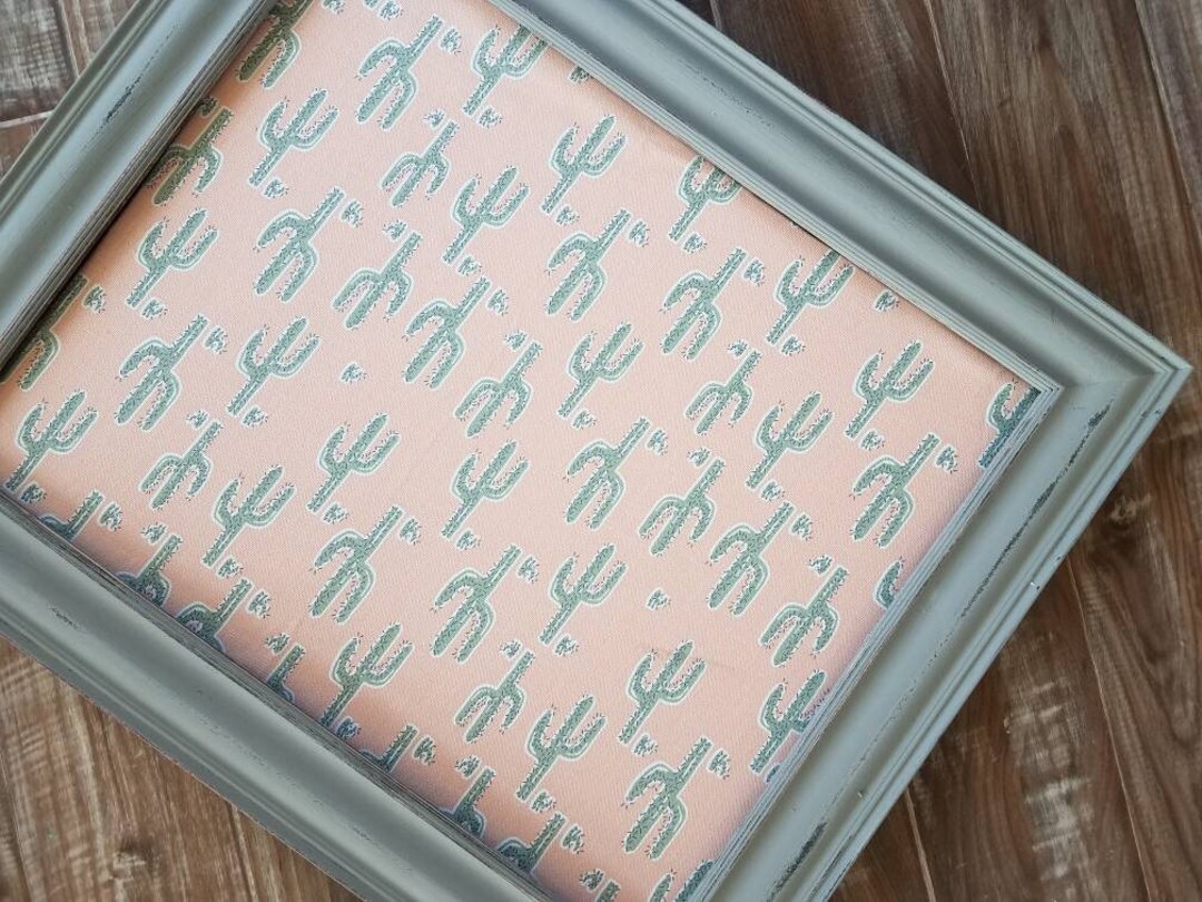 Peach Cactus Fabric Pin Board, Entryway Organizer Bulletin Board, Boho ...