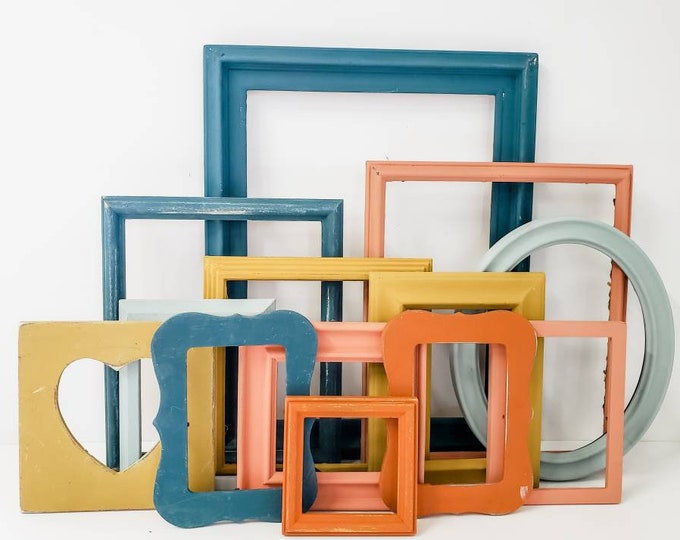 Boho and Eclectic Multiple Unique Wall Frames for Photos, Vibrant ...