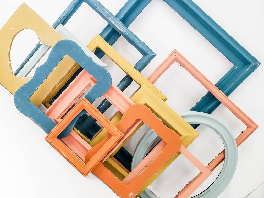 Boho and Eclectic Multiple Unique Wall Frames for Photos, Vibrant ...