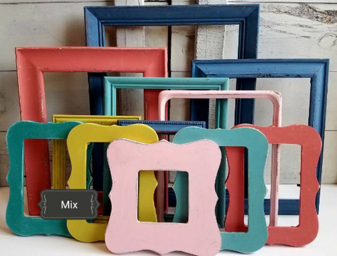 Vibrant Rainbow Picture Frames Assortment, Playful Boho Kids Artwork ...