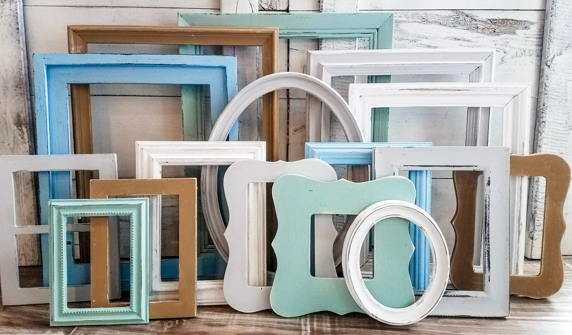 Charming Coastal Eclectic Mix Photo Wall Frame Set for Prints ...