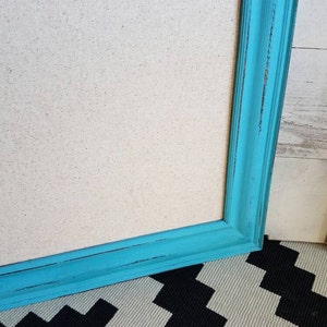 Xlarge Framed Pinboard, Turquoise Frame With Linen Fabric Vision Board ...