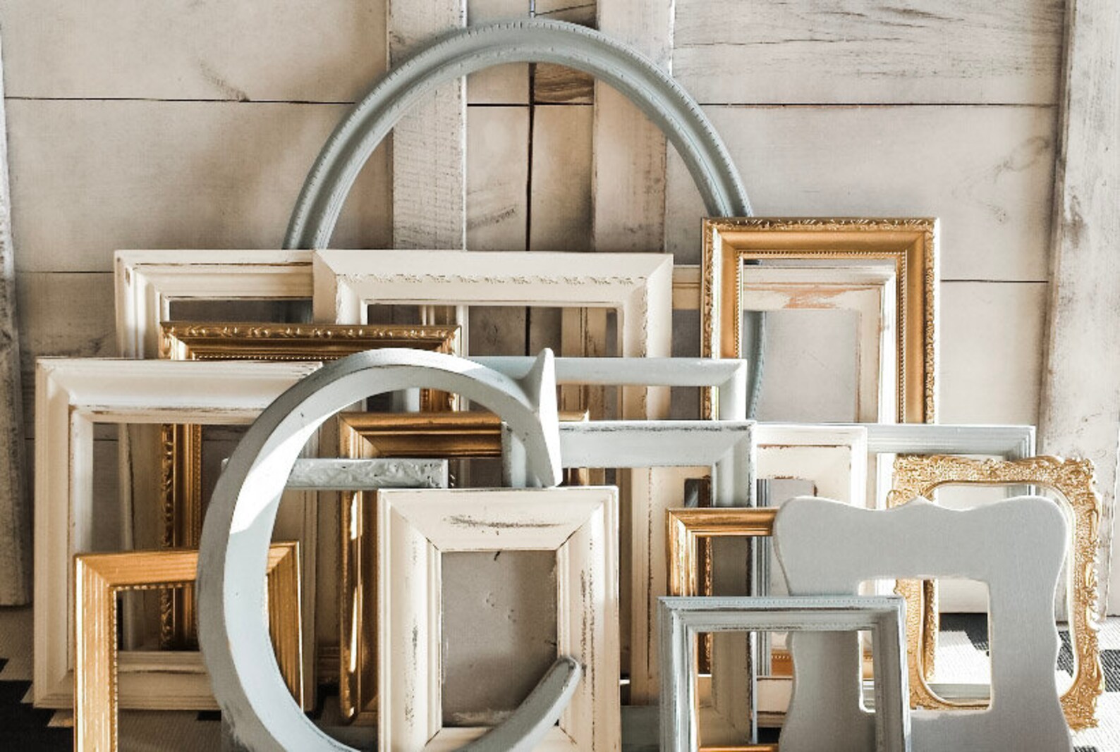 Attractive Vintage Cream Gray and Gold Picture Frame for a - Etsy