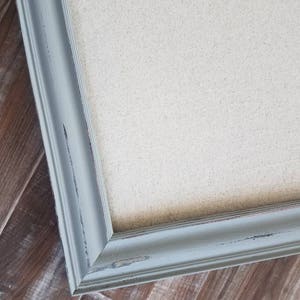 Light Gray Traditional Framed Pin Board. Modern Farmhouse Linen ...