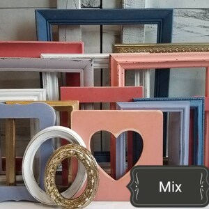 Baby Girl Nursery Photo Frame Set, Colorful Picture Frames, Pink ...