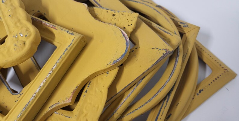 Bright Yellow Modern Kids Artwork Display Picture Frames, Cute Marigold ...