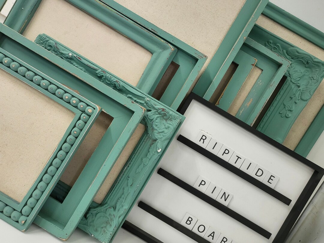 Charming Coastal Decor, Seafoam Green Linen Pinboard With Multiple ...