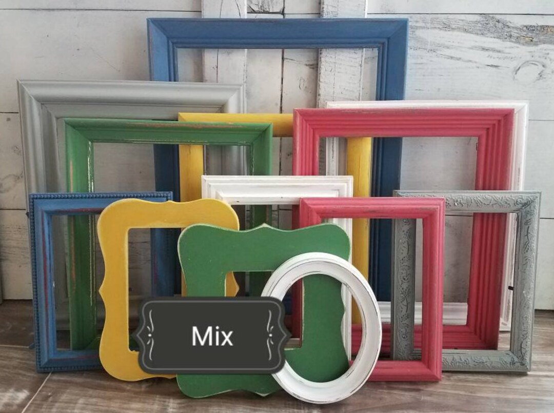 Vibrant Primary Rainbow Gallery Wall Frame Set, Red, Green, Yellow ...