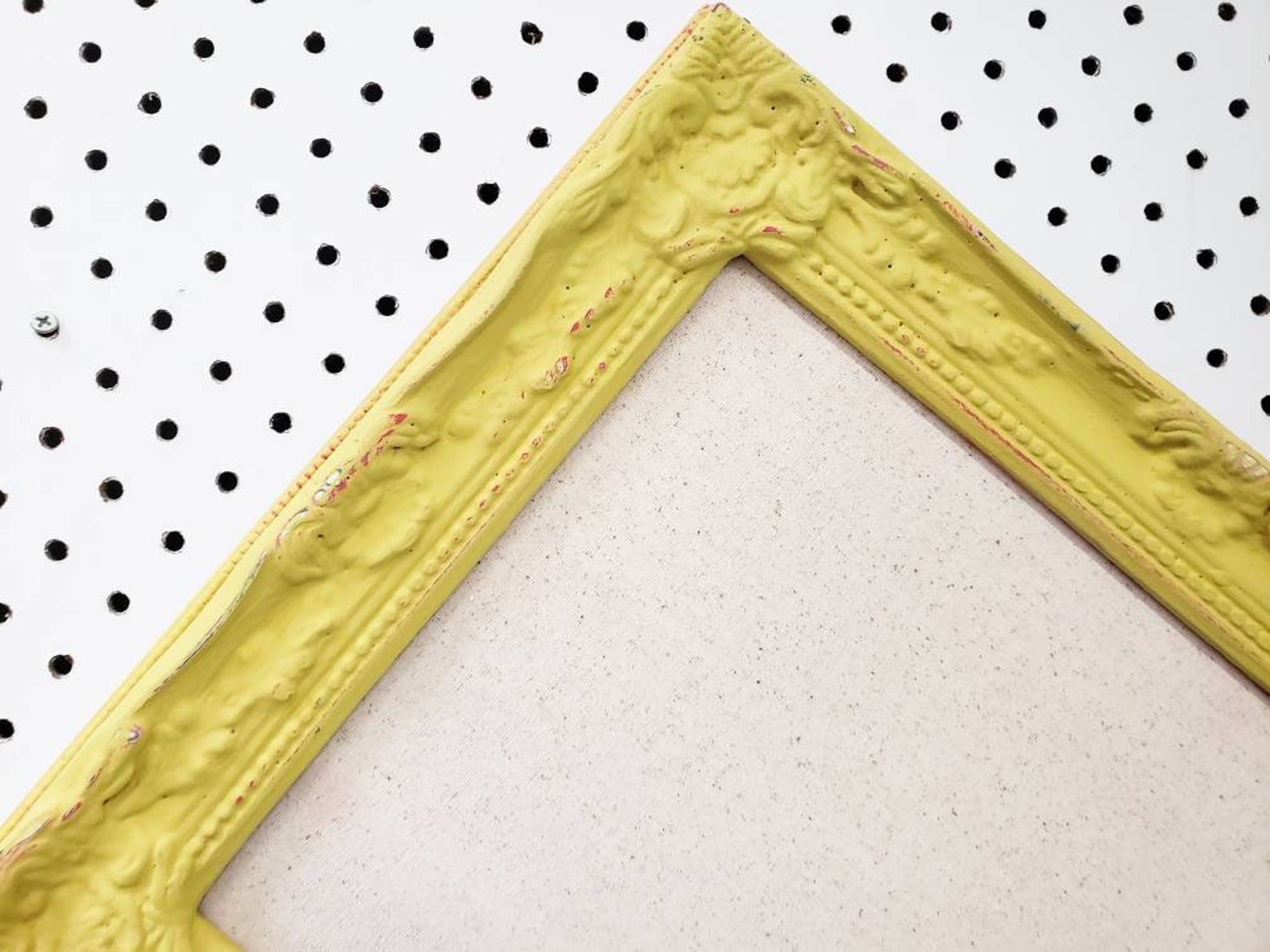 Vintage Inspired Chartreuse Pinboard Yellow Entryway | Etsy