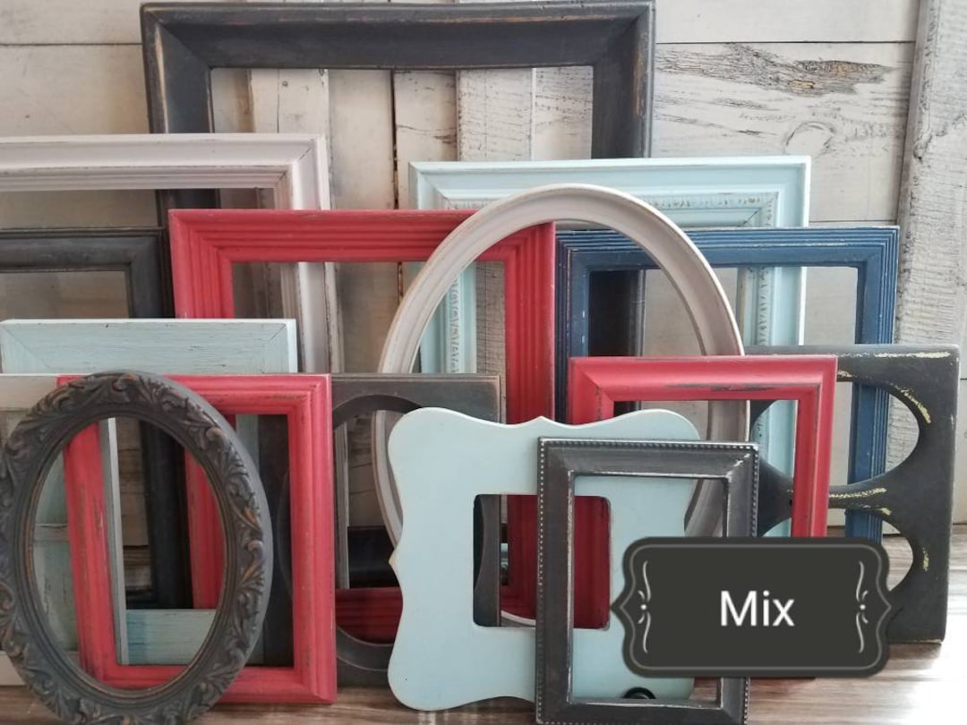 Inviting Mixed Gallery Wall Picture Frames Set, Light and Moody Blue ...