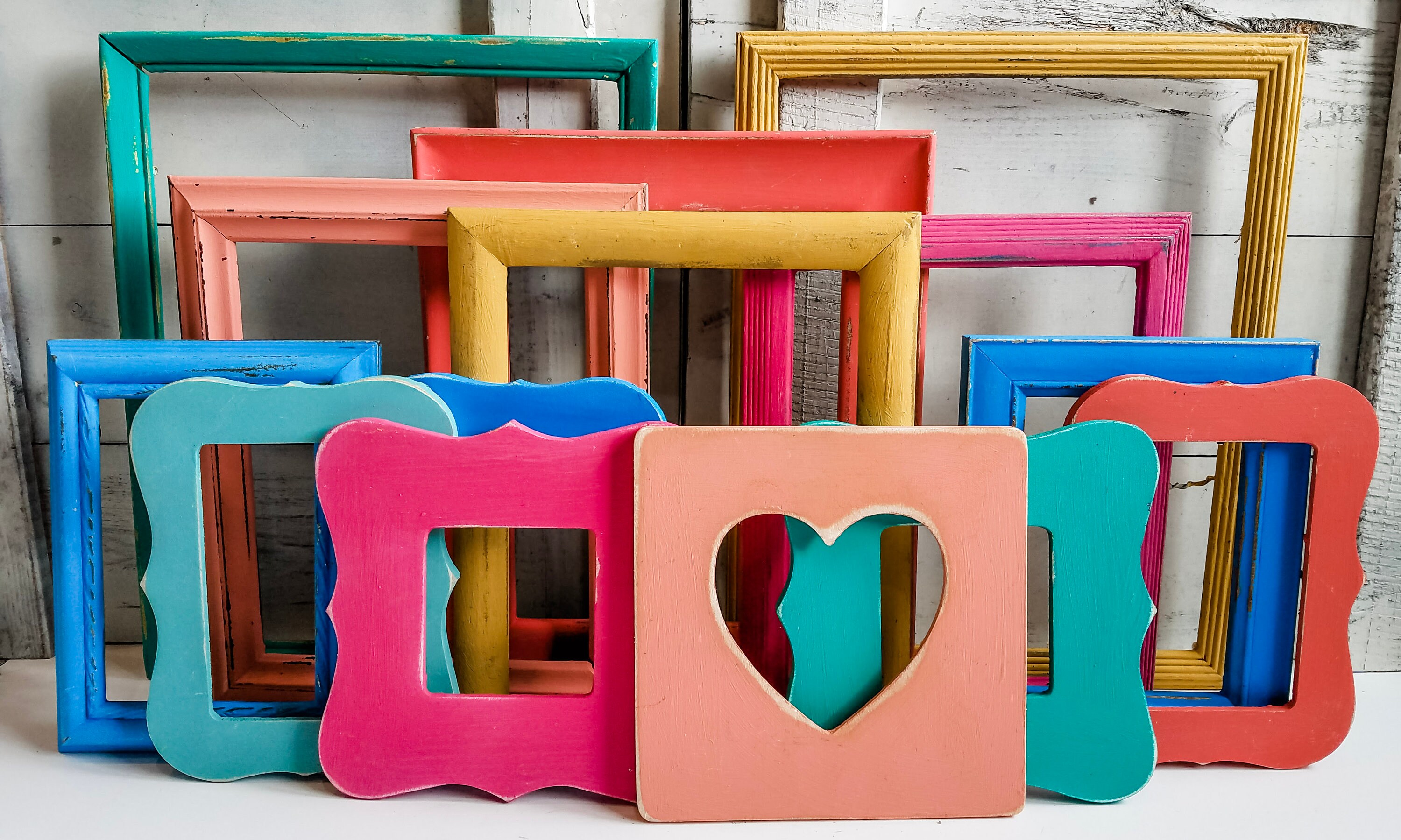 Assorted Bright and Tropical Vintage Looking Frames for a Gallery Wall ...