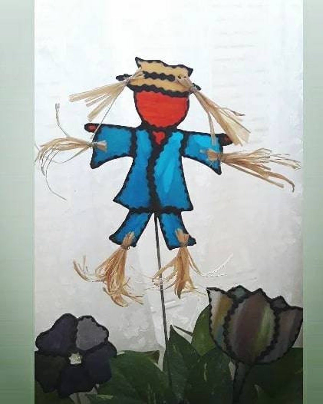 Scarecrow Garden Stake Stained Glass - Etsy