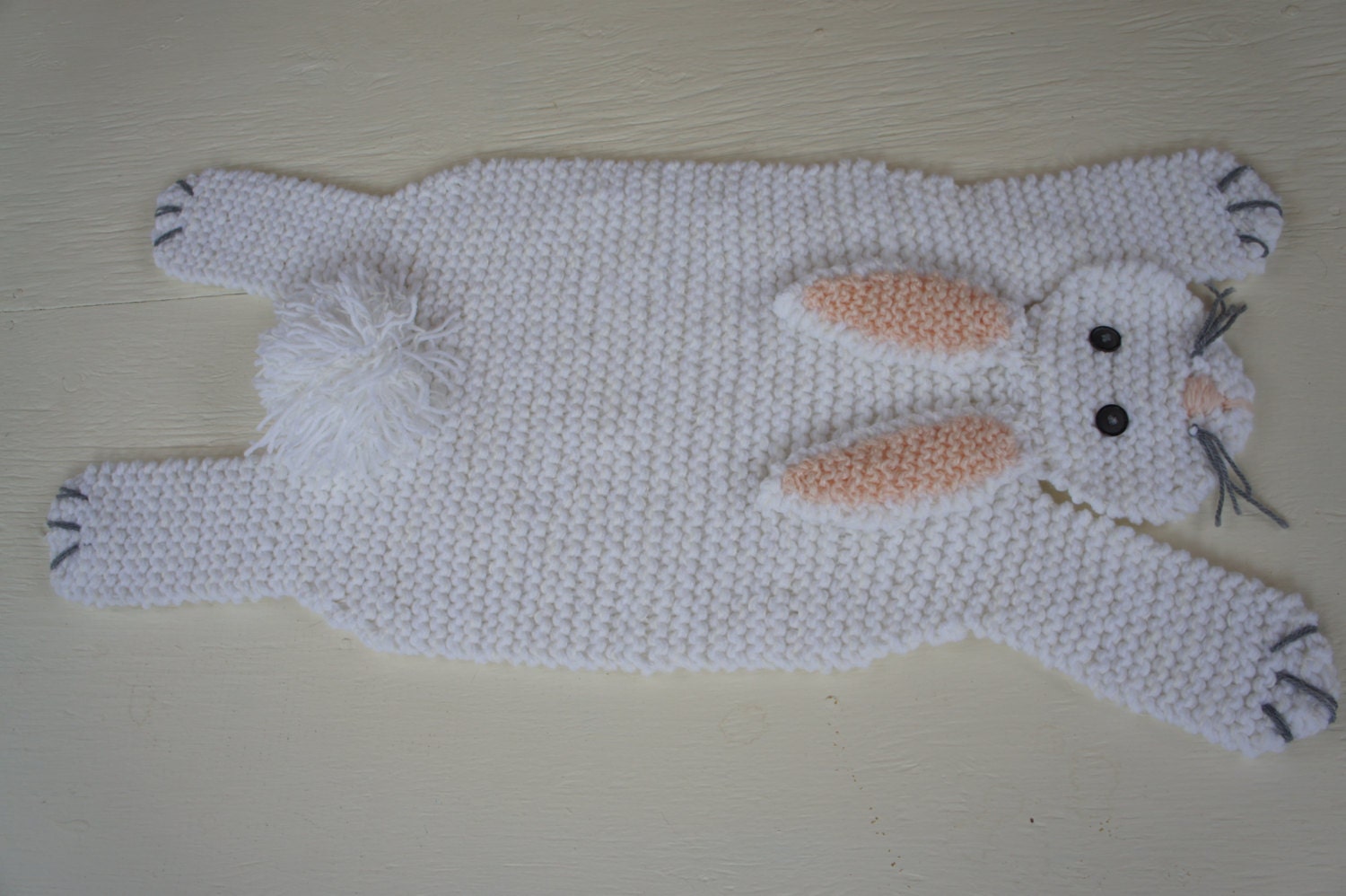 PDF Knitting Pattern Rabbit Bunny Rug | Etsy