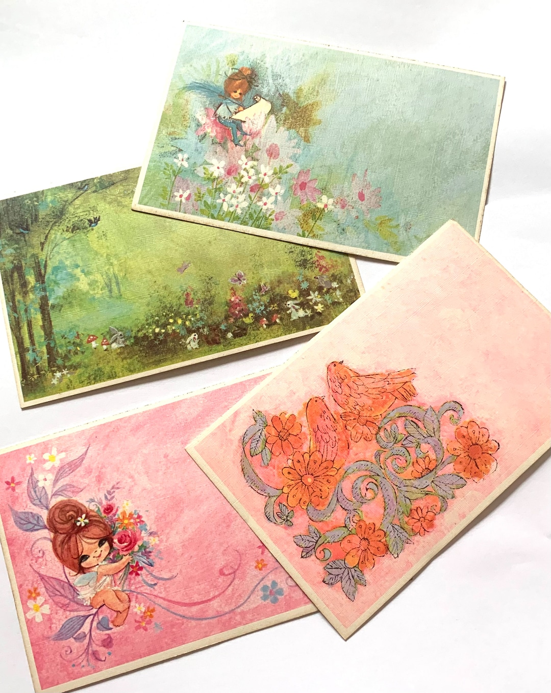 Set 4 Vintage Fantasy Postals Postcards Greeting Note Cards - Etsy