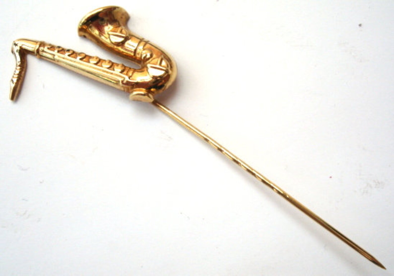 Gold Saxaphone Stick Pin Boxed 1800's - Etsy