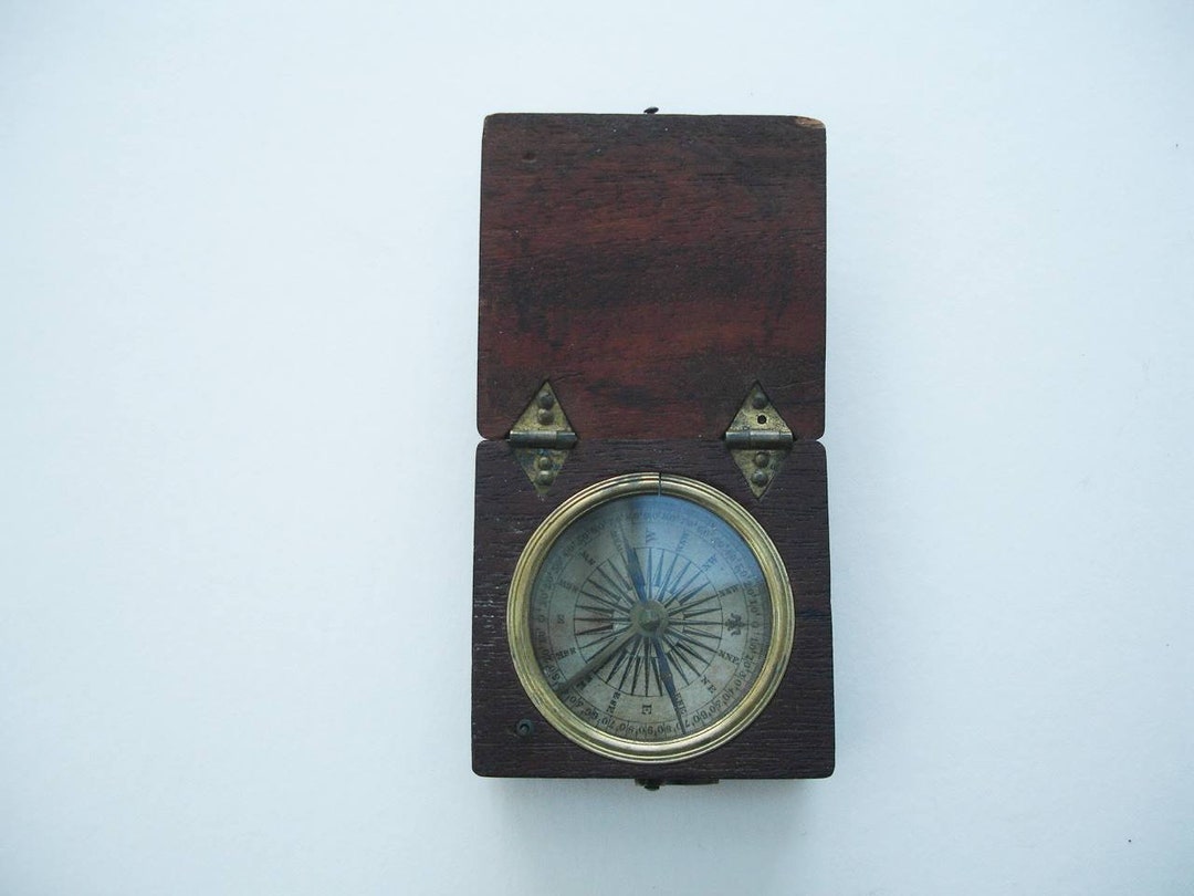 Antique Wood Cased Compass - Small (CP78) - Etsy